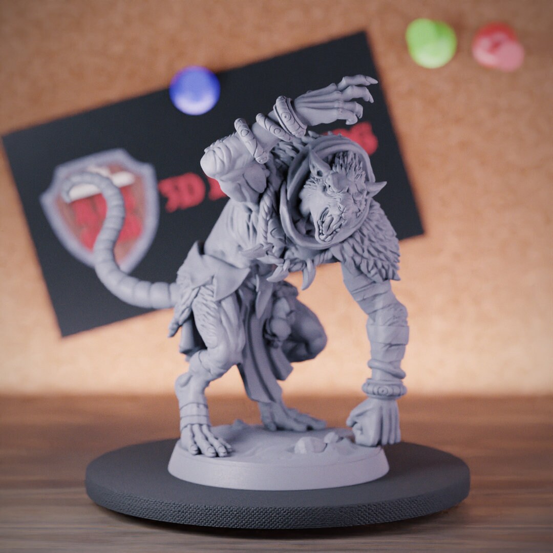 Skaven Ogron Miniature Ratmen Ogre Dungeons and Dragons Mini RPG ...