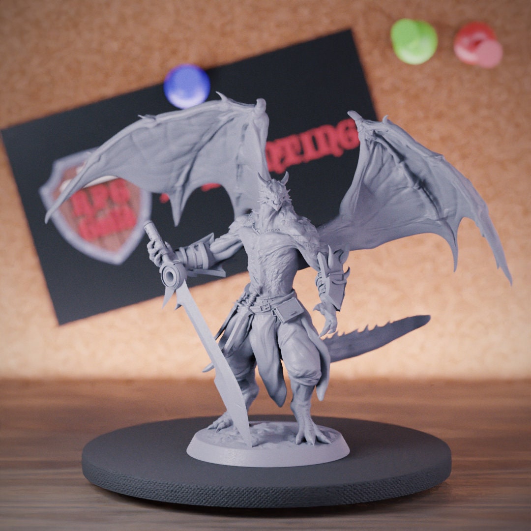 Dragonborn of Bahamut Miniature Monster Mini Dungeons and Dragons Mini ...