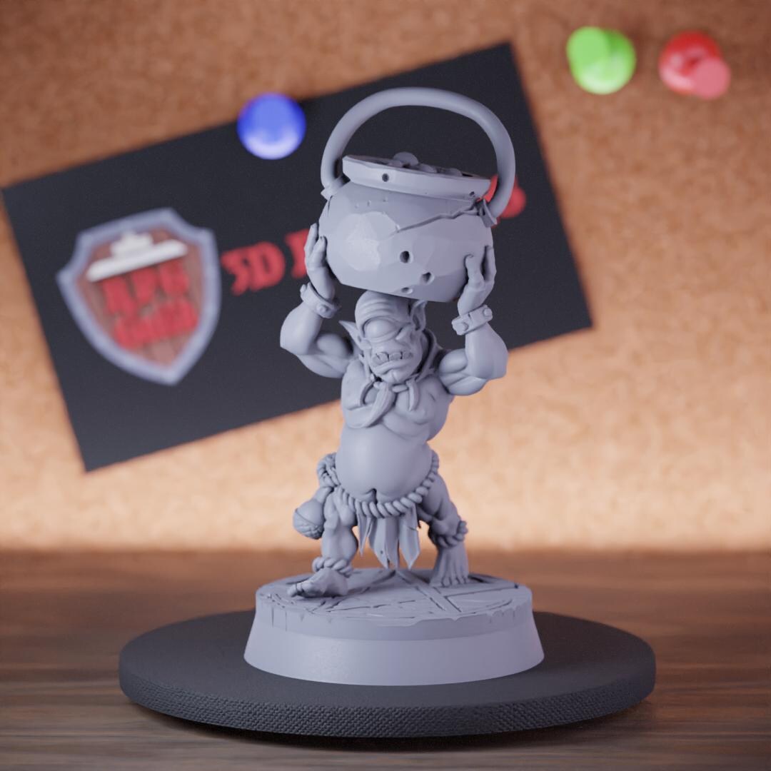 Cauldron Carrier Cyclop Small Miniature Dungeons and Dragons Mini RPG ...