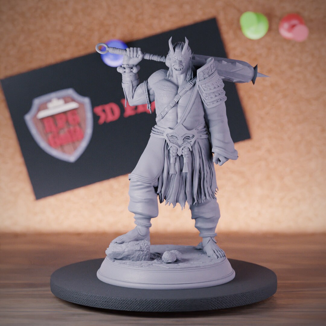 Barbarian Samurai Miniature Devil Mini Dungeons and Dragons - Etsy