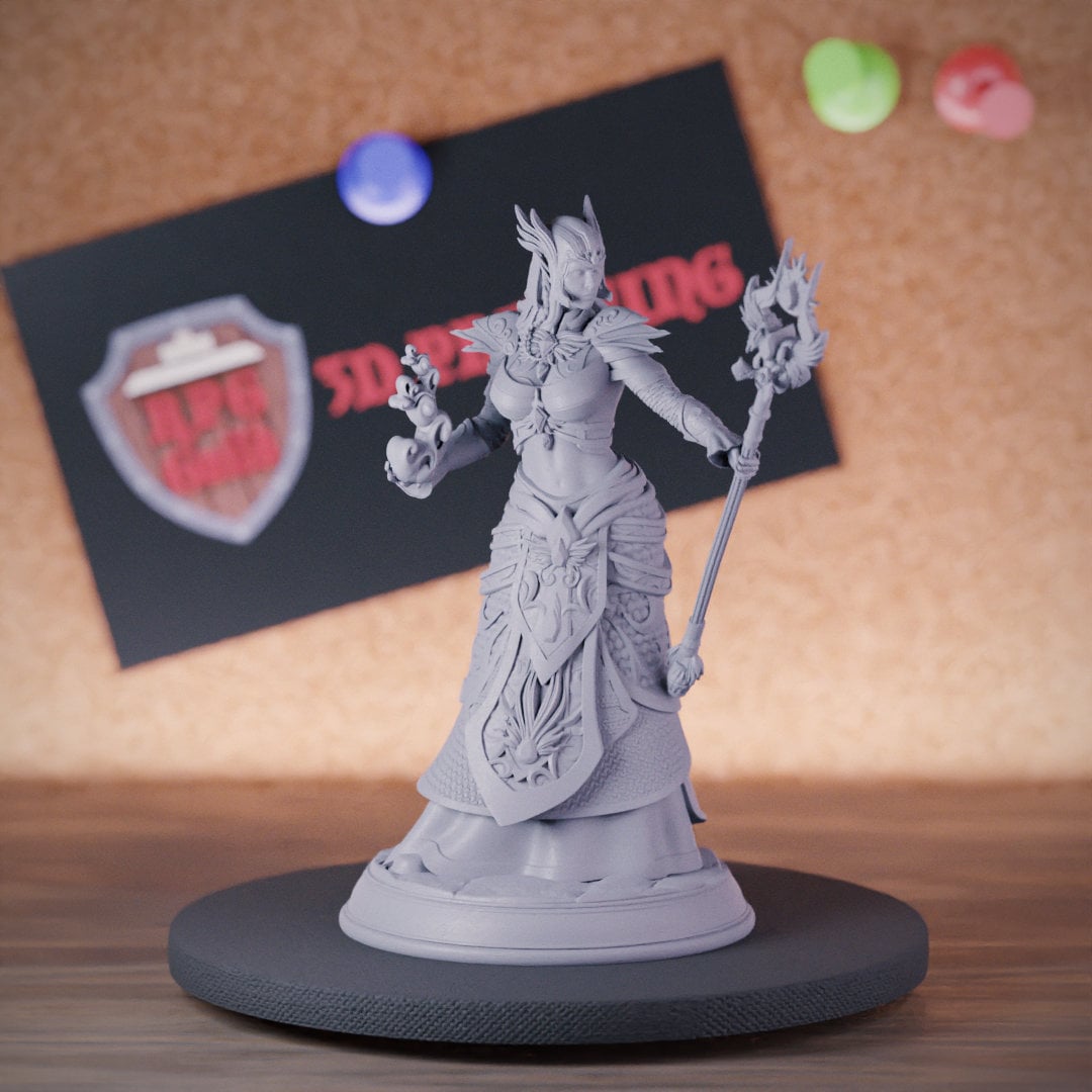 Elf Female Wizard Miniature Sorcerer Dungeons and Dragons Mini RPG ...