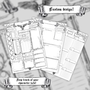 Dnd 5e Character Sheet Ranger Printable Sheet D&D 5e Ranger Stat Sheet ...