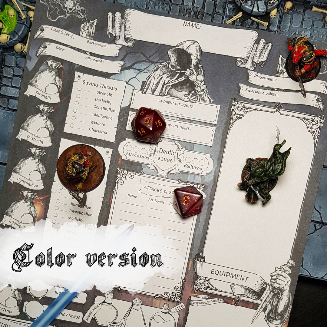 Dnd 5e Character Sheet Rogue Printable Sheet D&D 5e Rogue Stat - Etsy UK