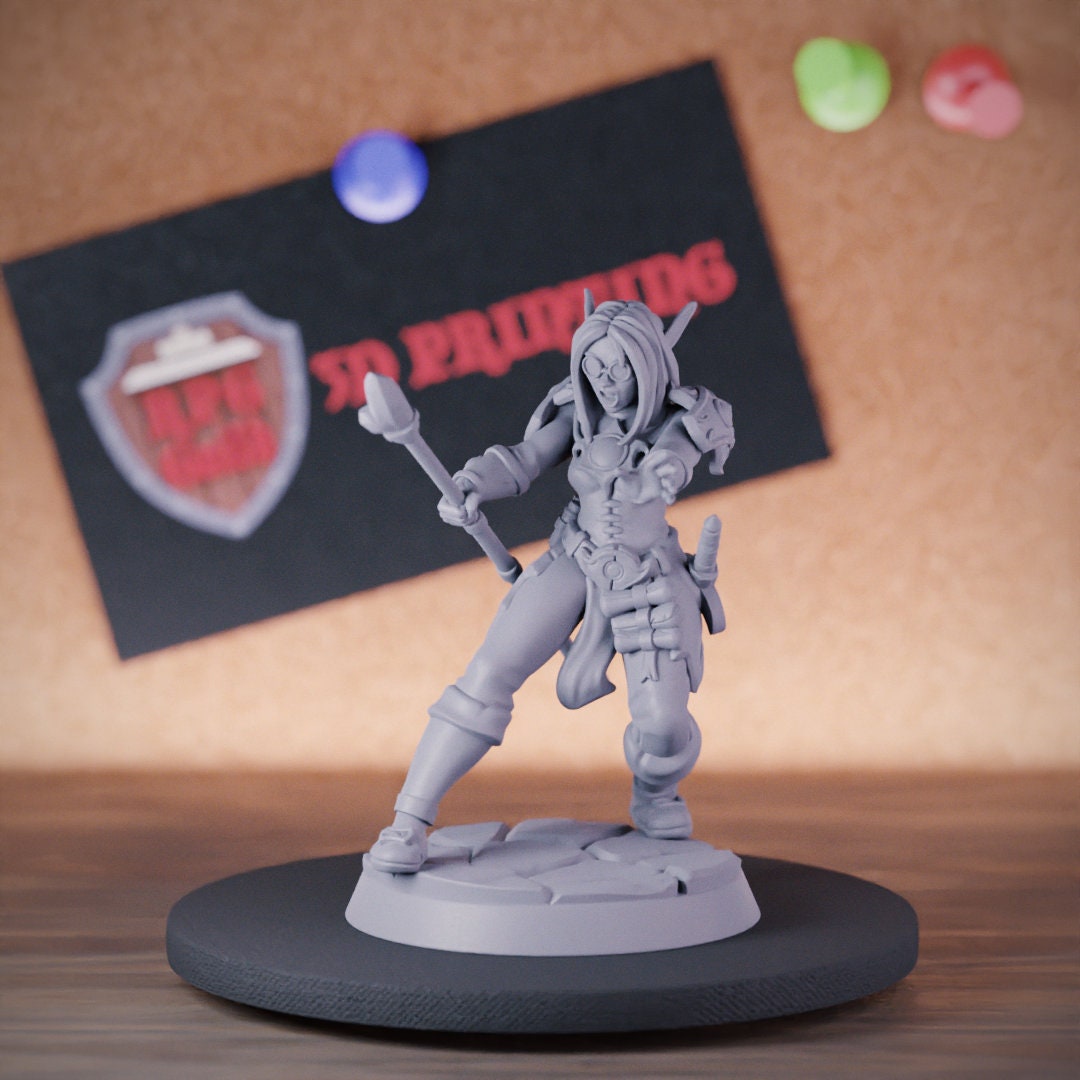 Female Mage Miniature Dungeons and Dragons Mini RPG Tabletop Miniature ...