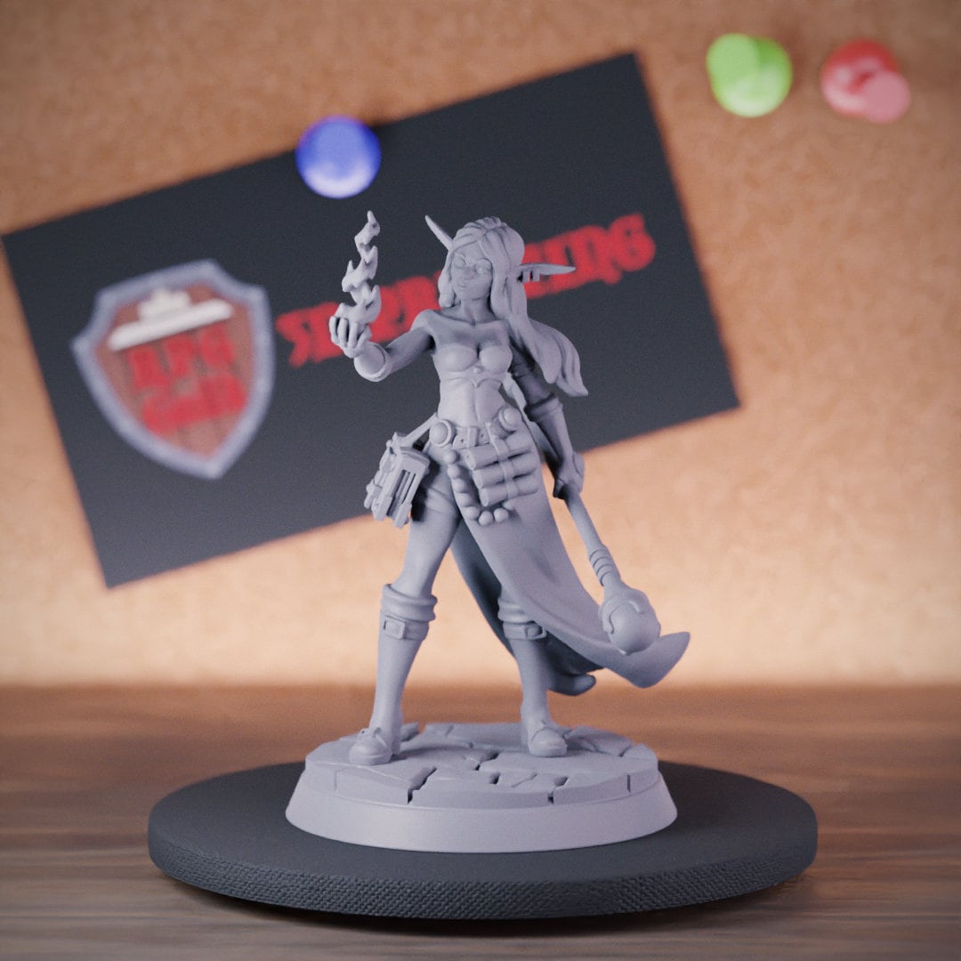 Female Wizard Miniature Dungeons and Dragons Mini RPG Tabletop ...
