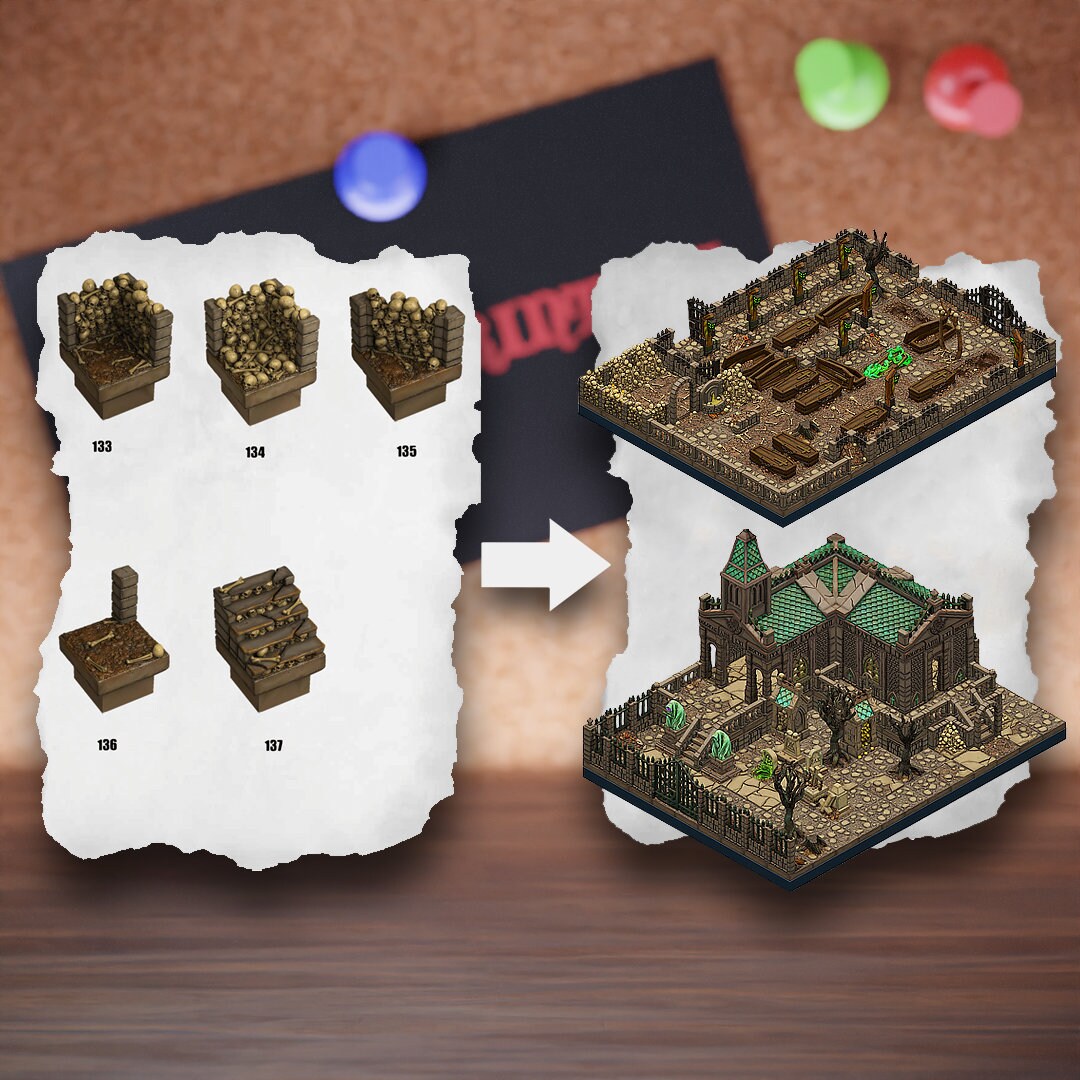 Modular Graveyard Terrain Tiles Cemetery Necropolis Blocks Crypt ...