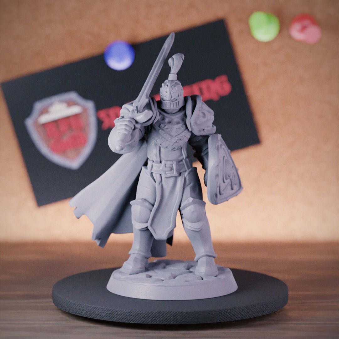 Knight Fighter Miniature Human Knight Dungeons and Dragons Mini RPG ...