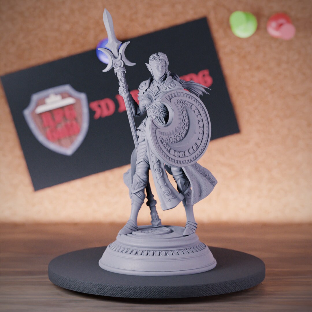 Elf Female Cleric Miniature | 28mm 32mm 38mm 75mm | Resin 3D Printed ...