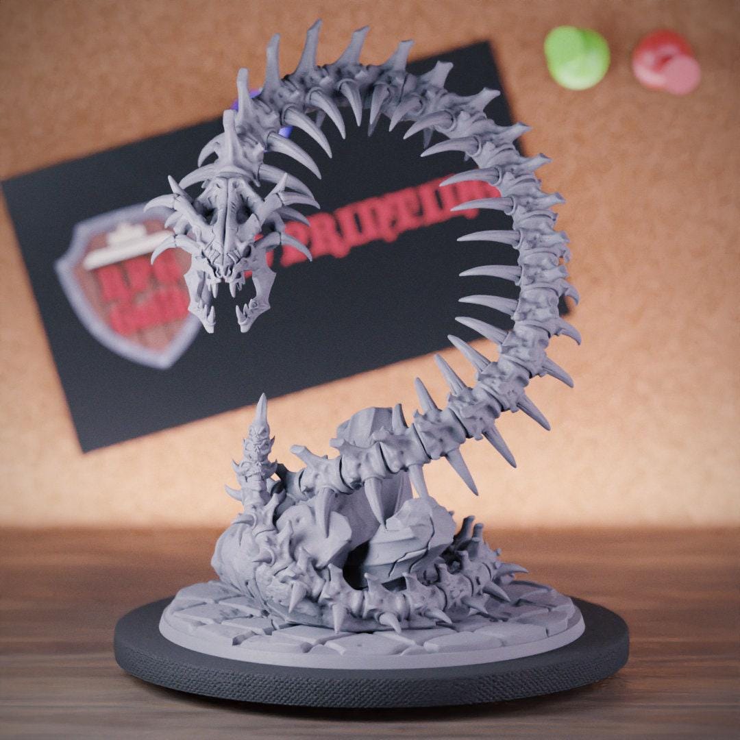 Bone Naga Beast Miniature | 28mm-38mm | Resin 3D Printed D&D Pathfinder ...