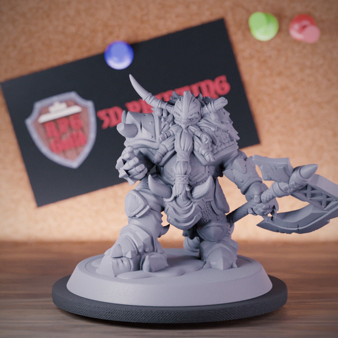 Dwarf Commander Miniature Warrior Dungeons and Dragons Mini RPG ...