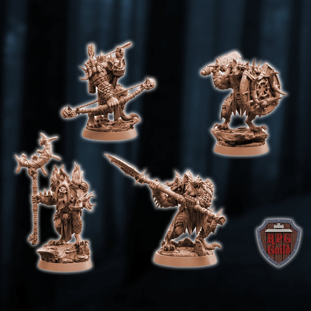 Gnoll Miniatures Set Dungeons and Dragons Mini RPG Tabletop Miniature ...