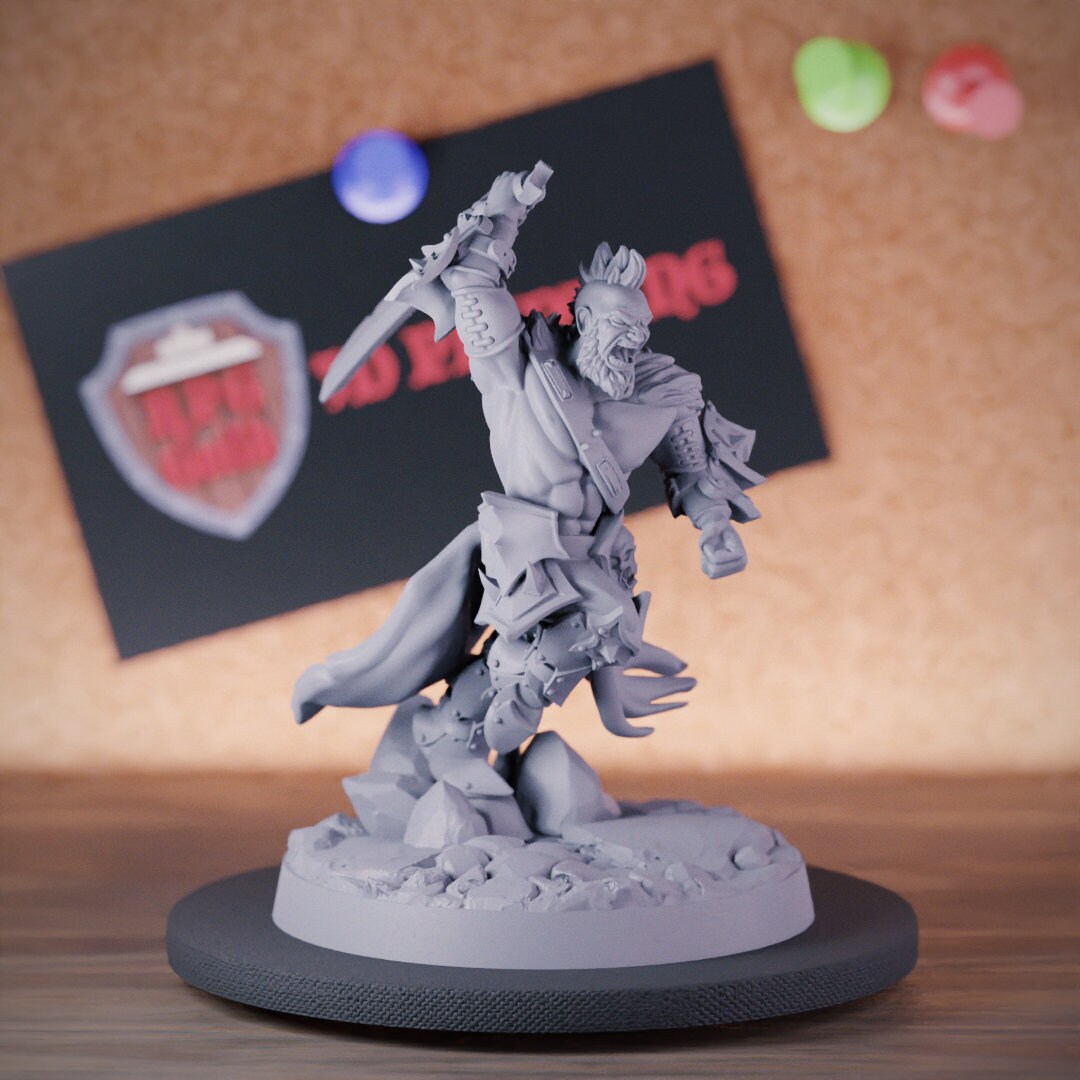 Human Barbarian Miniature Savage Human Dungeons and Dragons Mini RPG ...