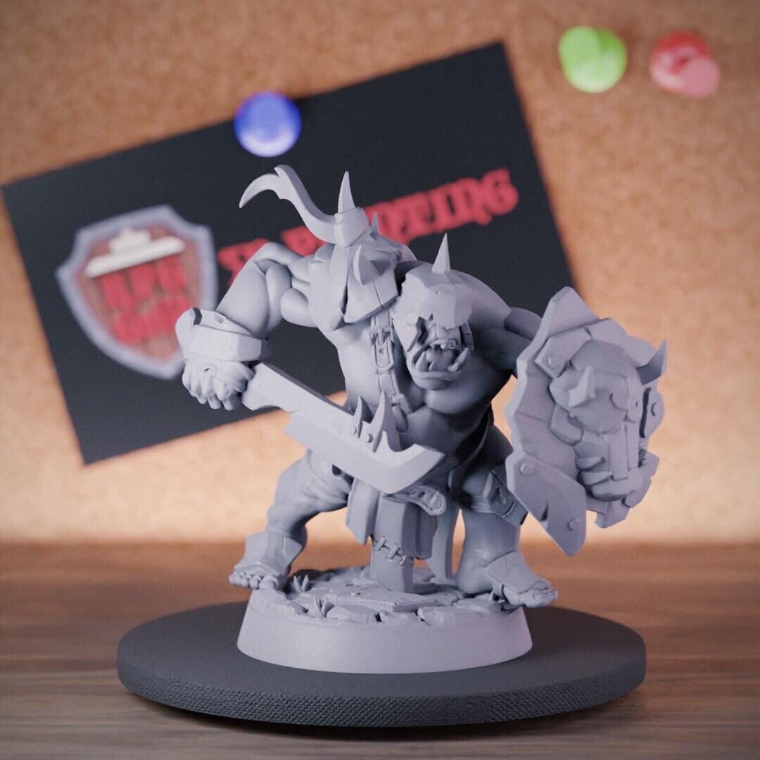 Orc Monster Brute Miniature Fighter Savage Dungeons and Dragons Mini ...