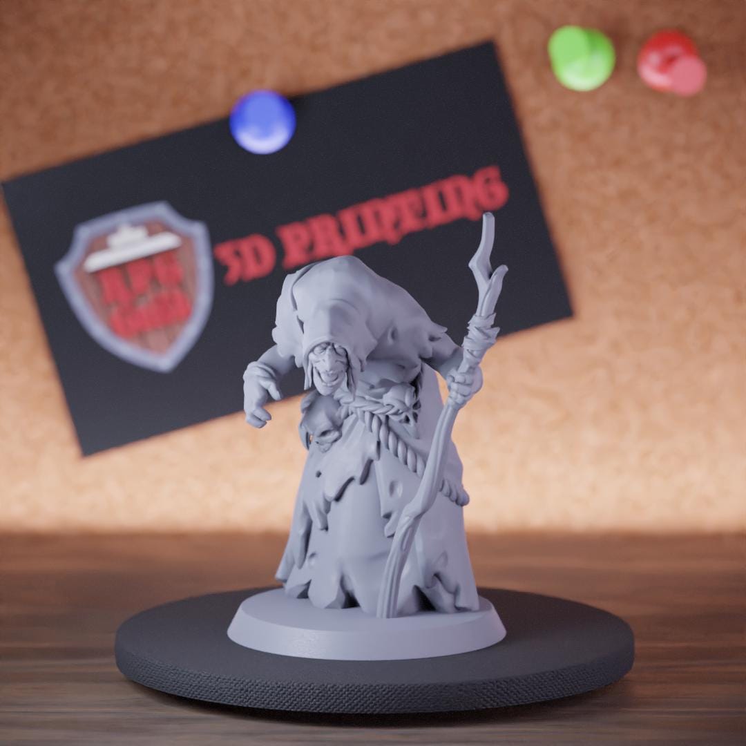 Old Witch Miniature Female Shaman Mini Dungeons and Dragons Mini RPG ...