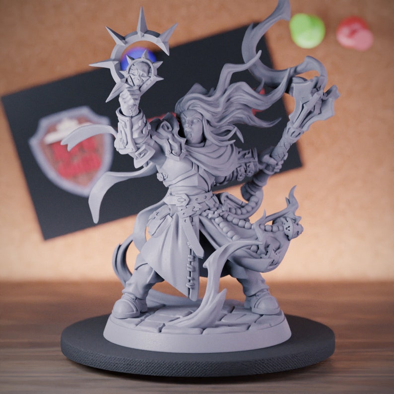 Female Paladin Miniature Priestess Mini Dungeons and Dragons - Etsy