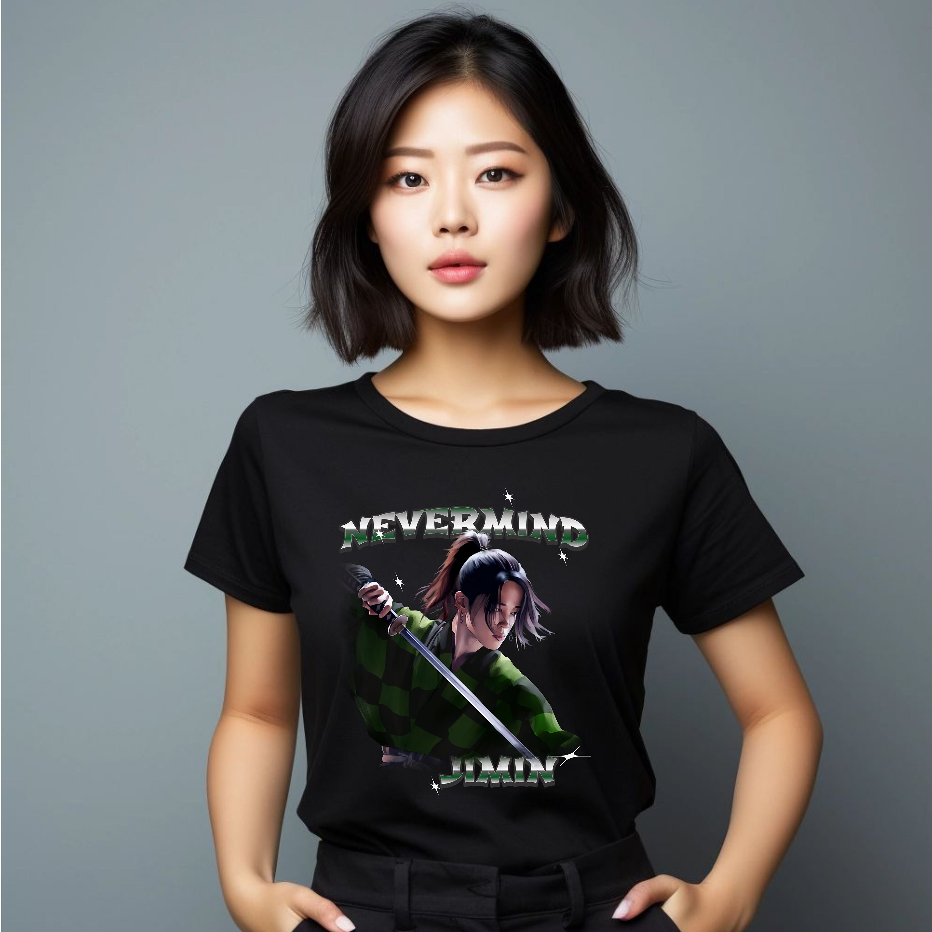 HAND DRAWING Unique Art Work Shirt, Jimin Nevermind Samurai Fanart ...