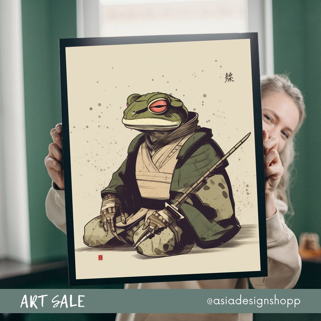 Japanese Style Frog Wall Art,digital Download of a Captivating Tree ...
