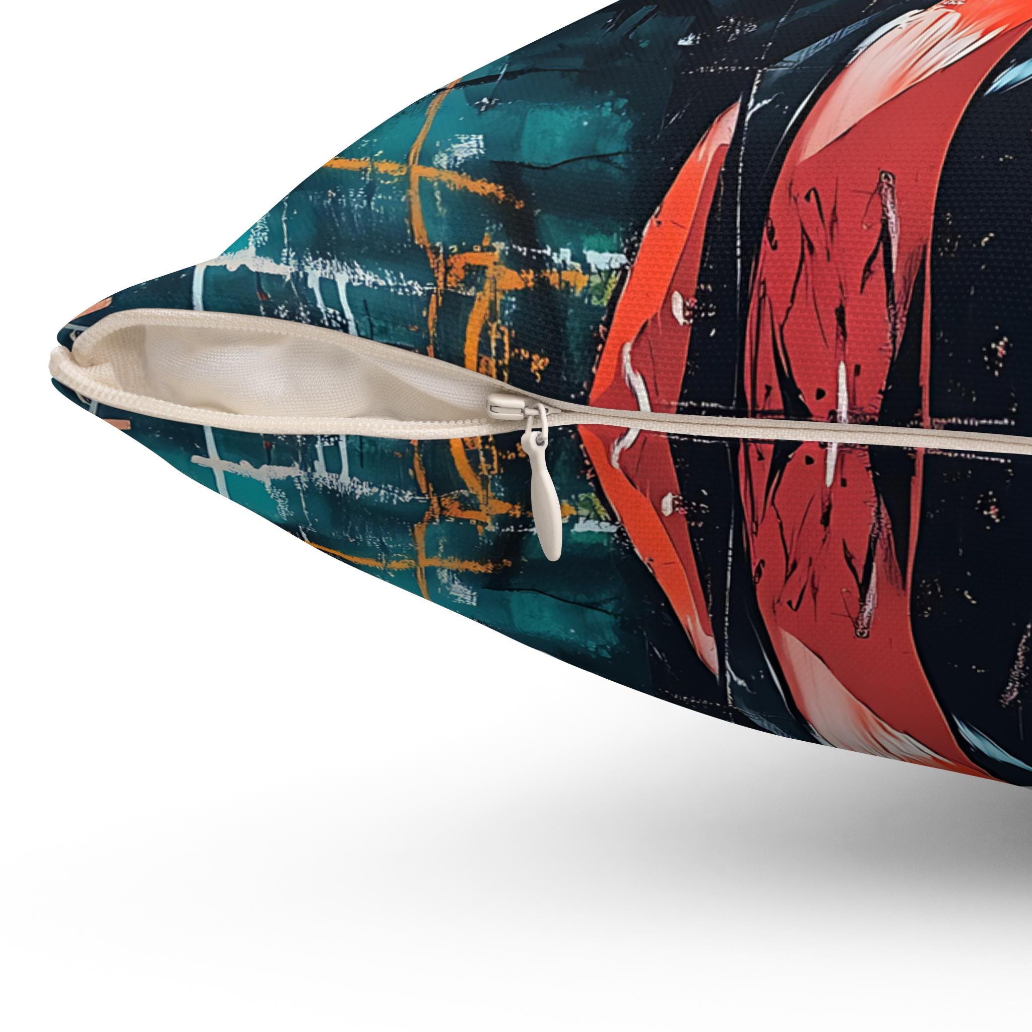 Katsuki Bakugo Fanart Pillow, Spun Polyester Square Pillow, Tokyo Graffiti Design, Hero Theme ...