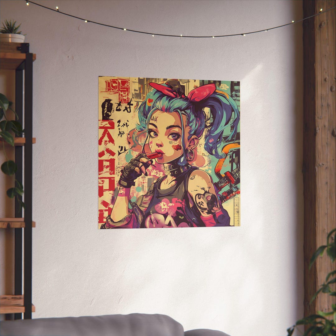 Poster Wall Art Decor, Japanese Gift, Gen Z Graffiti Style of Jinx From ...