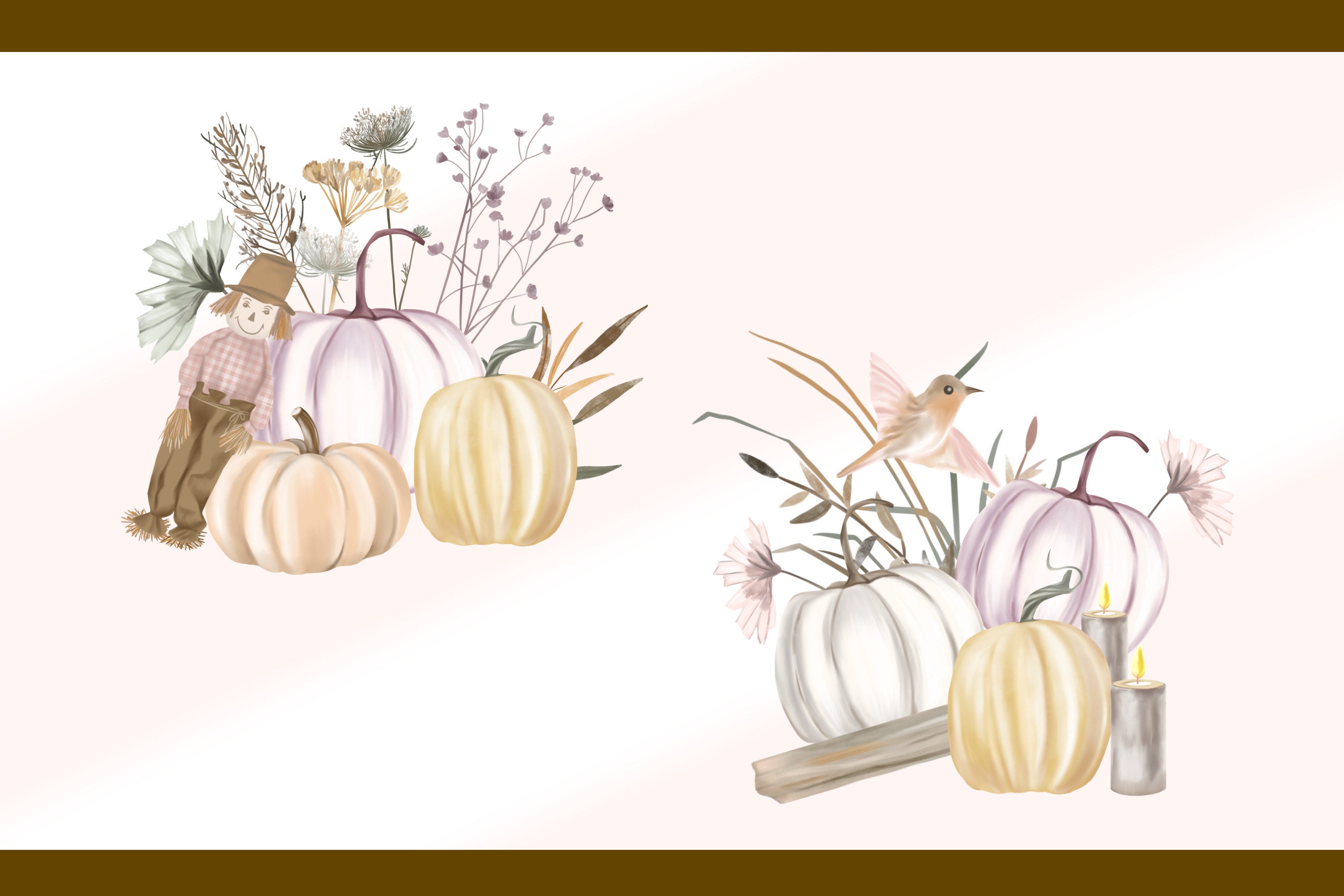 Fall Clipart Autumn Pumpkin Clipart Fall Floral PNG Pumpkin ...