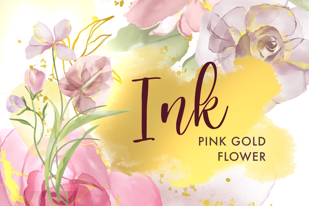 Watercolor Floral Pink Clipart Wedding Invite Pink Floral Weath Pink ...