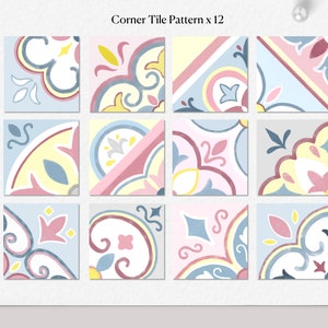 Watercolor Tile Pattern Pattern Digital Design Fabric Design Download ...