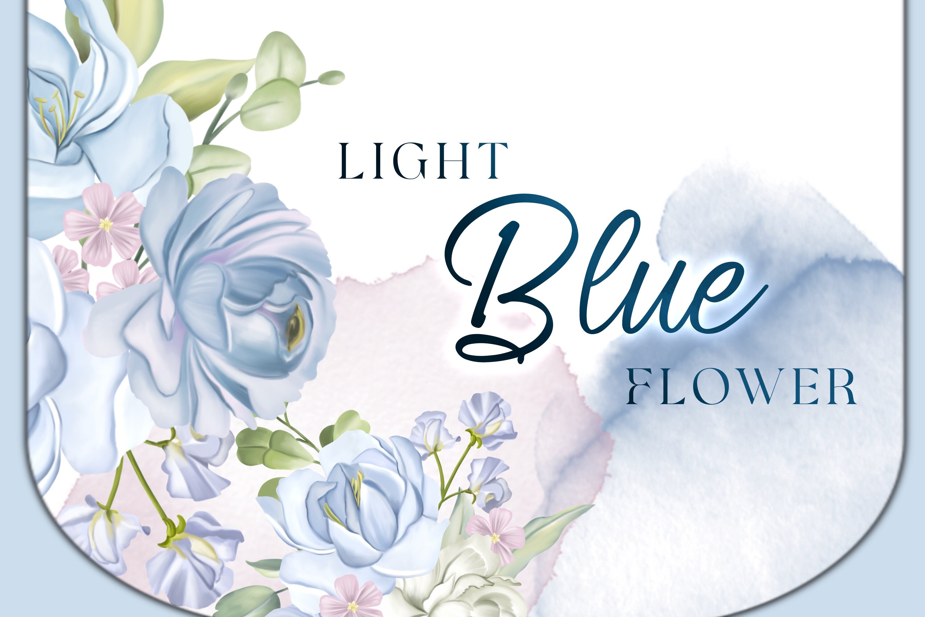 Light Blue Flower Clipart, Light Blue Floral Frame, Light Blue Floral ...