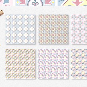 Watercolor Tile Pattern Pattern Digital Design Fabric Design Download ...