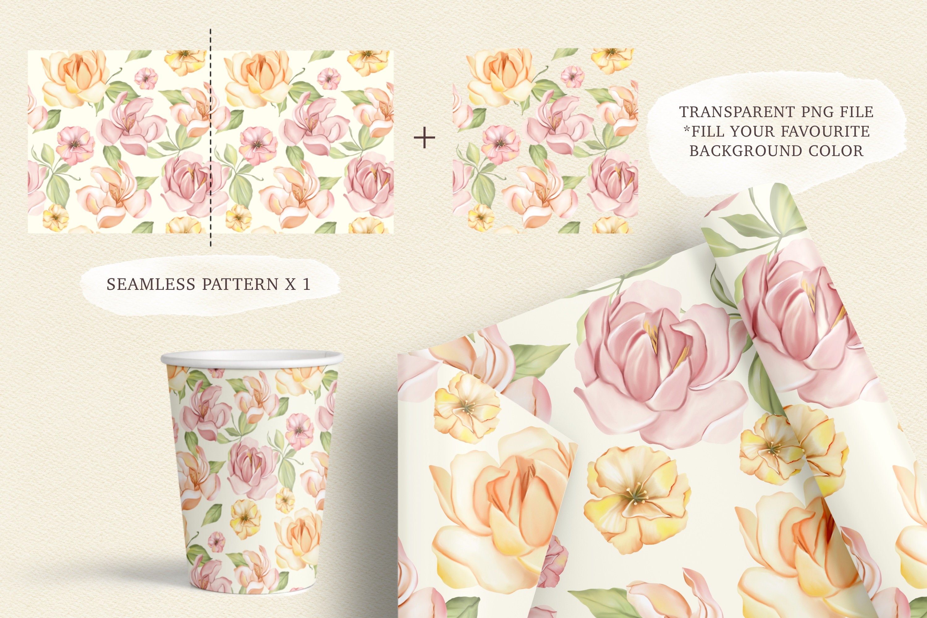 Spring Garden Clipart, Watercolor Floral Clipart, Flower Digital Papers ...