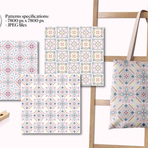 Watercolor Tile Pattern Pattern Digital Design Fabric Design Download ...