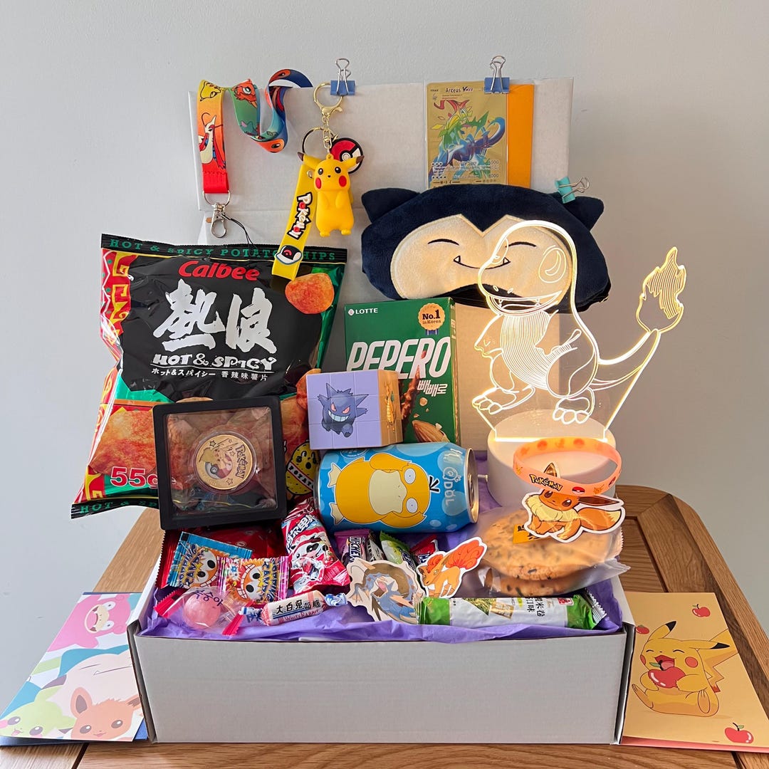 Pokemon Gift Box, Anime Manga Fan, Asian Snacks & Pokemon Accessories ...