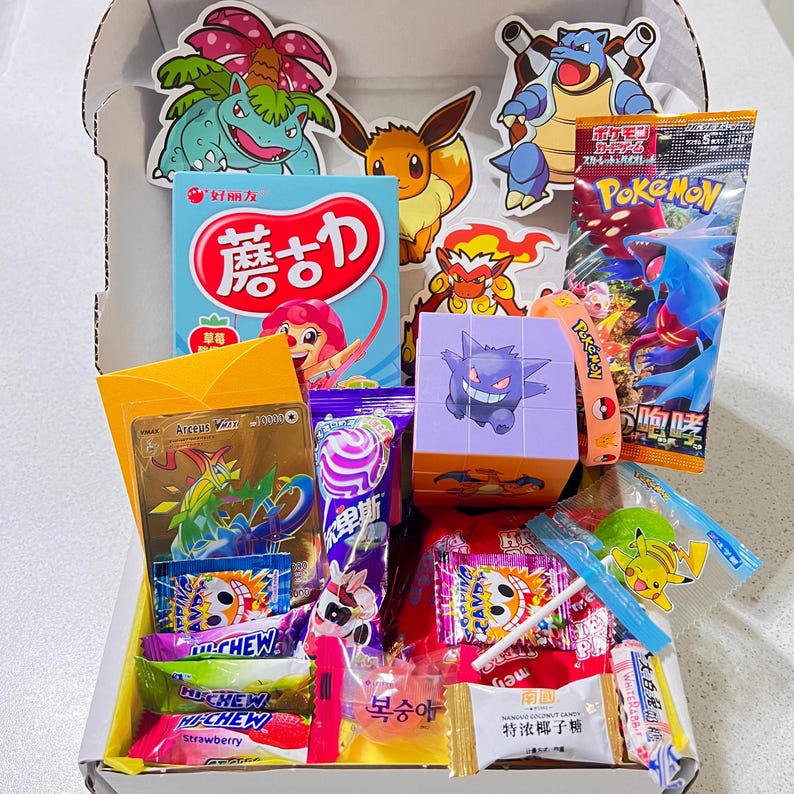Pokemon Gift Box, Anime Manga Fan, Asian Snacks & Pokemon Accessories ...