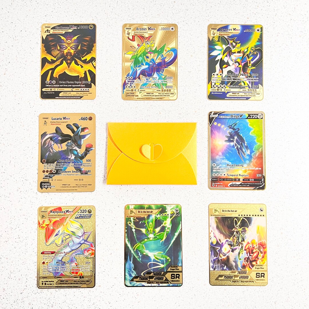 Pokemon Solid Metal Gold Card Ultra Necrozma Arceus Lucario Dialga ...