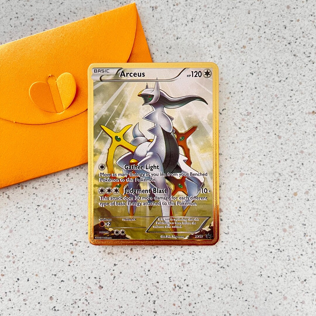 Pokemon Stainless Steel Metal Card * Gold Metal Cards * Arceus ...