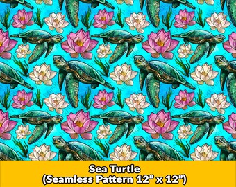 Turtle Digital Paper - Etsy