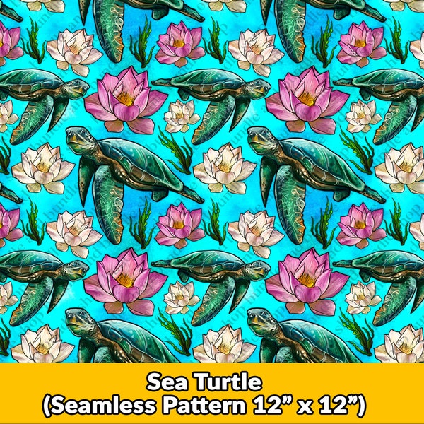 Sea Turtle Seamless Pattern - Etsy