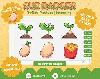 Twitch Potato Sub Badges - Etsy