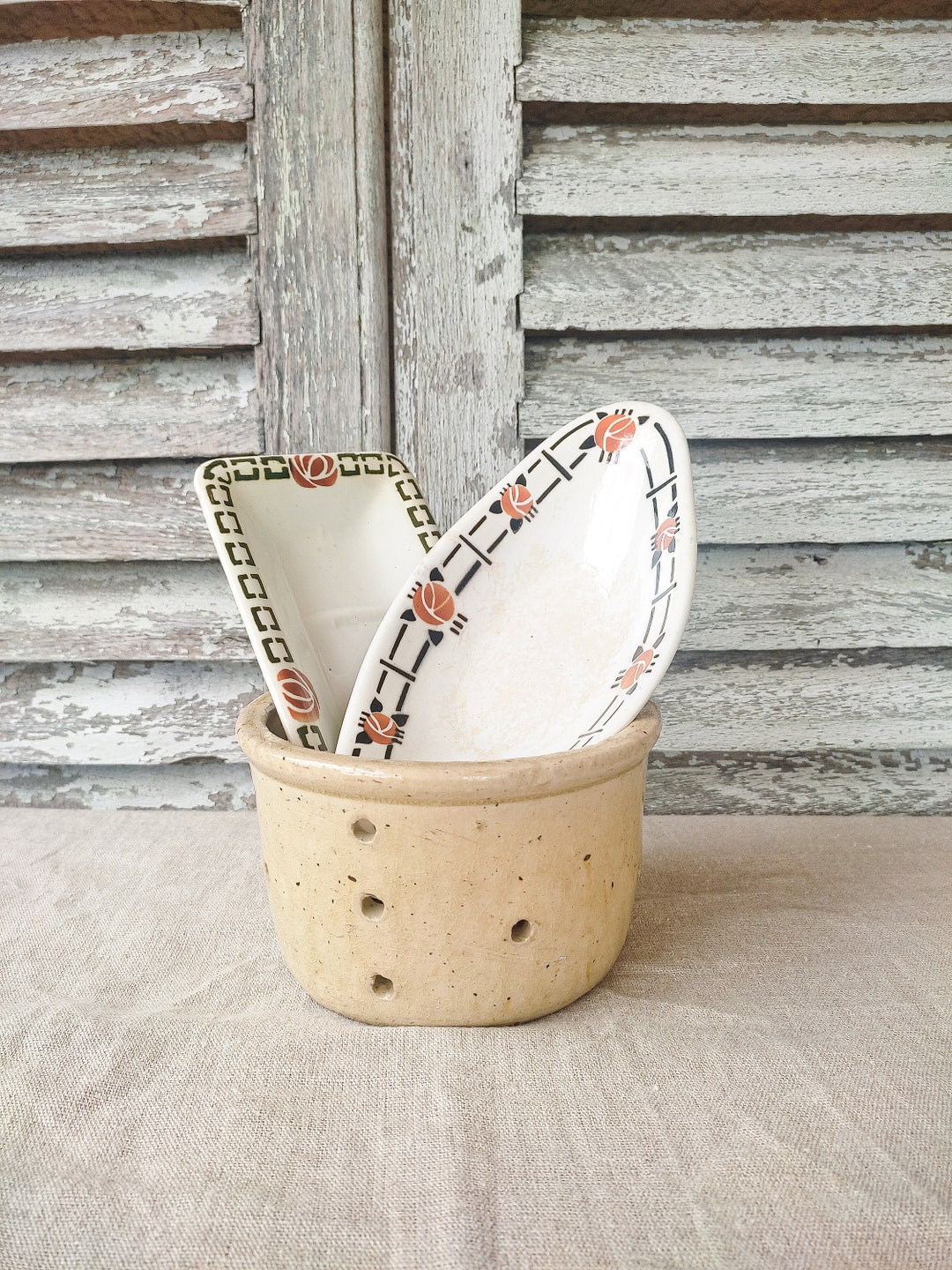 Set of Two Vintage Fairy Earth Dishes, Vintage Soap Dish and Ceramic ...