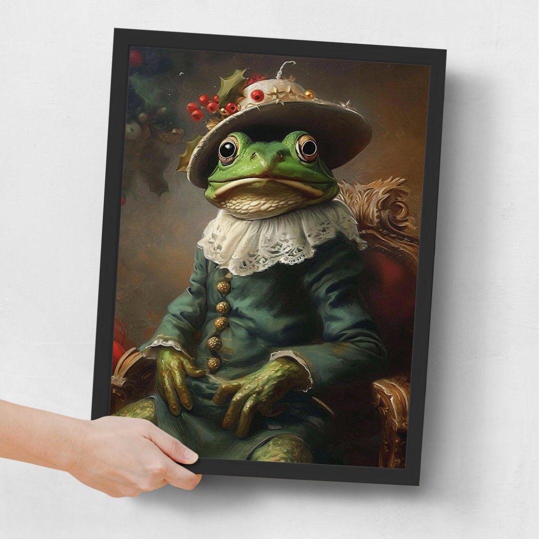 Vintage Frog Prince Print, Frog in a Hat Wall Art, Cute Frog Picture ...