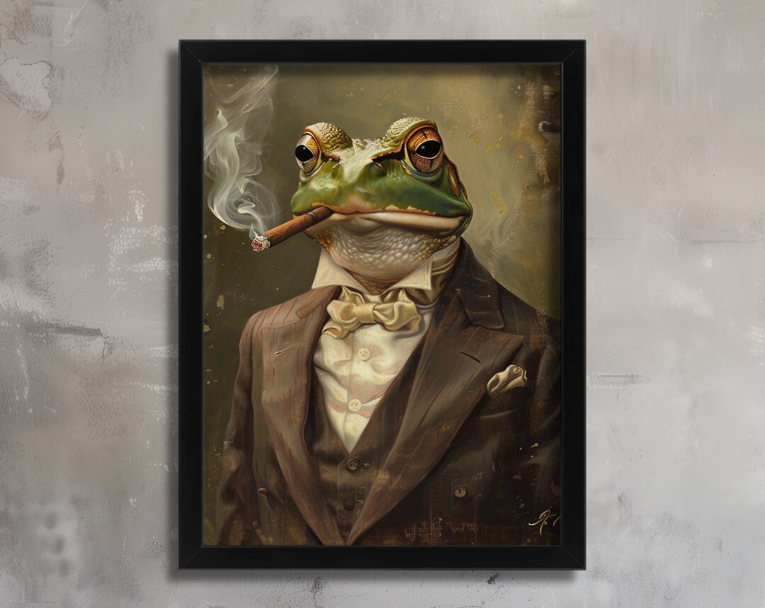 Victorian Frog in a Suit Print Frog Wall Art Vintage Frog Picture ...