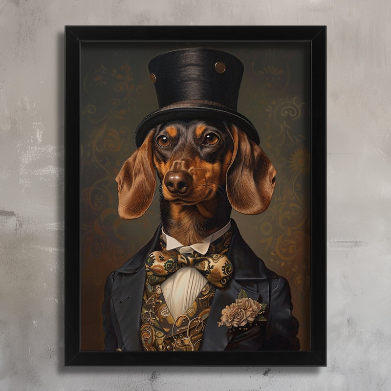 Dachshund Suit Print - Etsy UK
