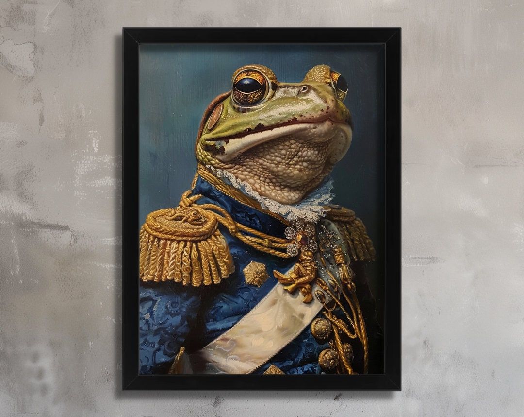 Vintage Frog General Print Frog Wall Art Cute Frog Picture Novelty Frog ...