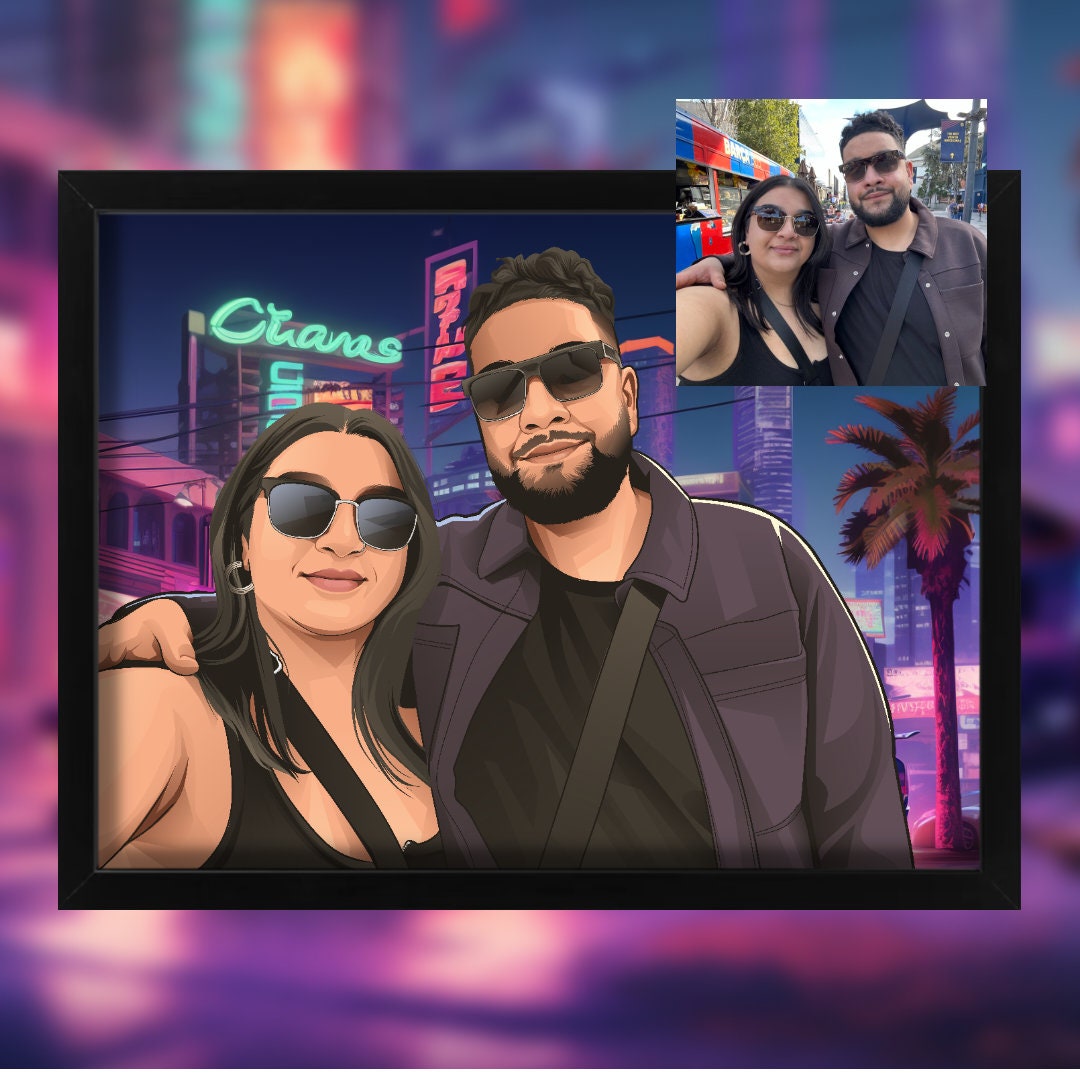 GTA VI Portrait, Profile Picture Drawing, Grand Theft Auto Vice City ...