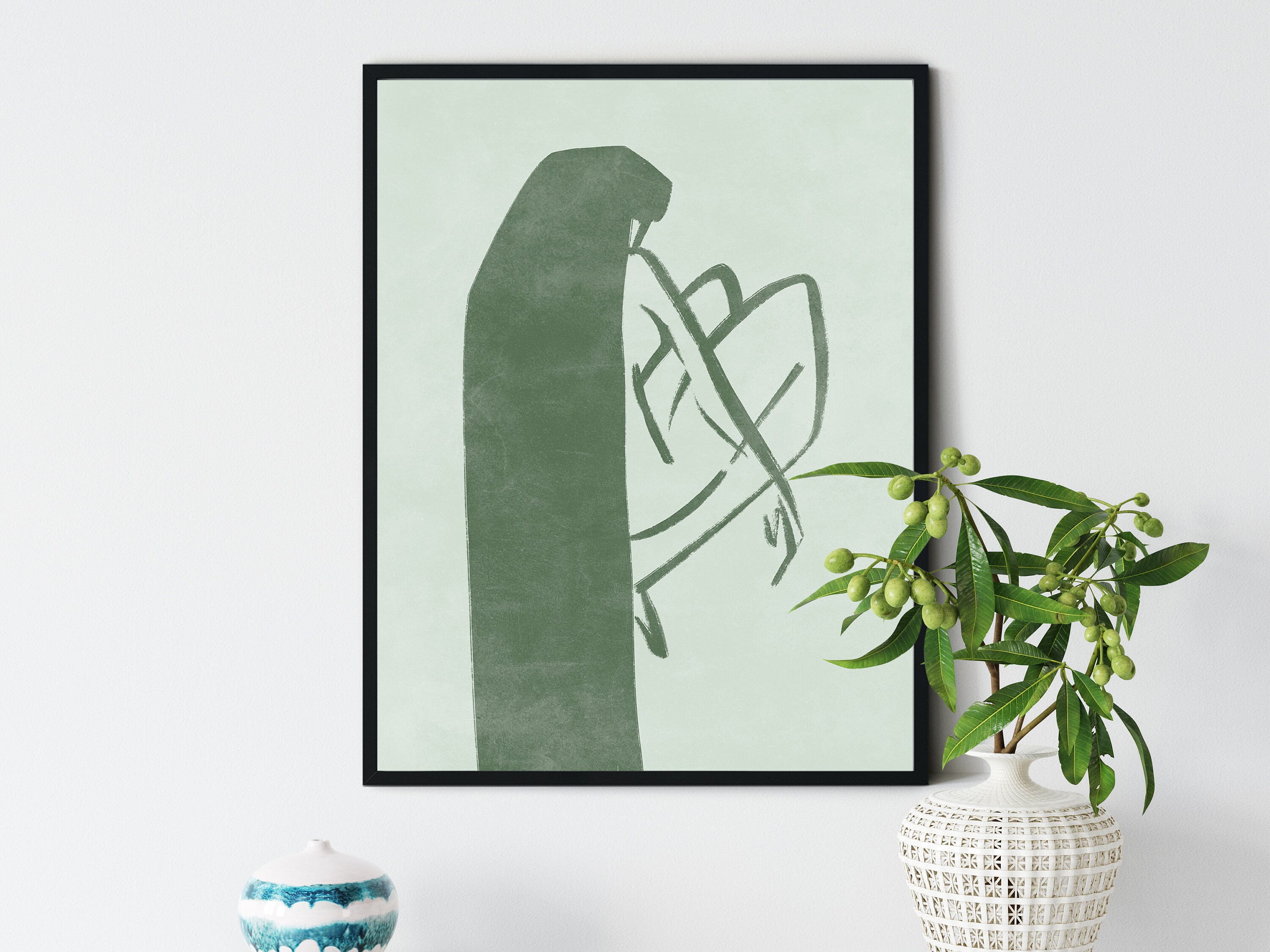 Modern Female Form Line Art, Printable Abstract Woman Illustration ...