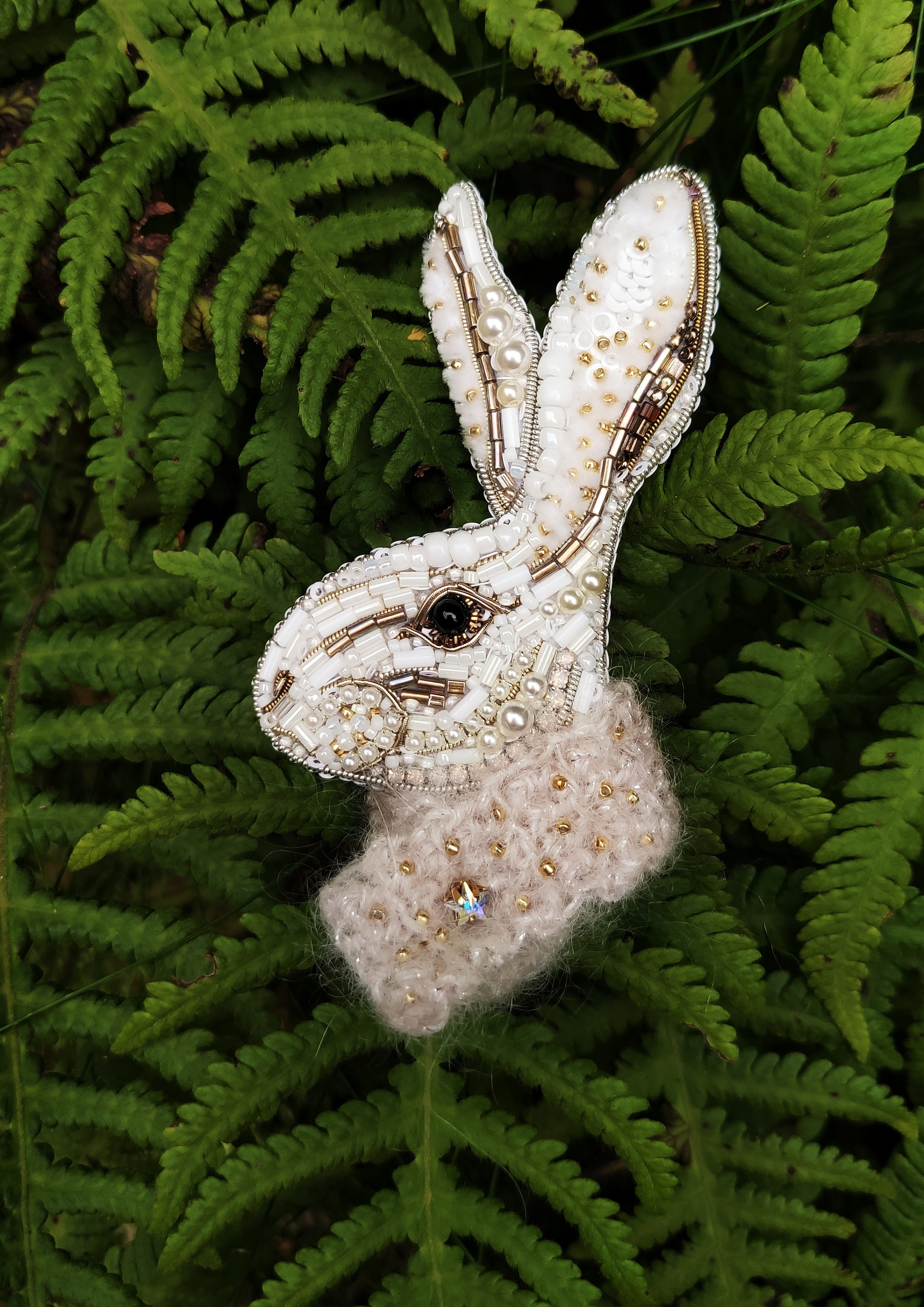 Hare, Hare Gift, Embroidered Rabbit, Rabbit Brooch, Rabbit Pin, Rabbit ...
