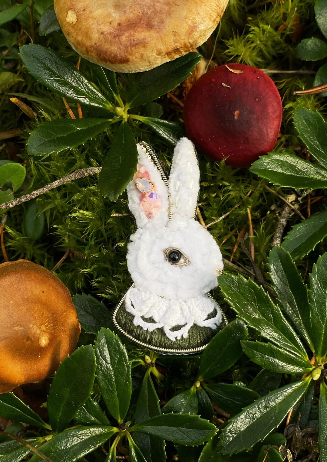 Rabbit Brooch, Vintage Rabbit Brooch, Vintage Animal Brooch, Beaded ...