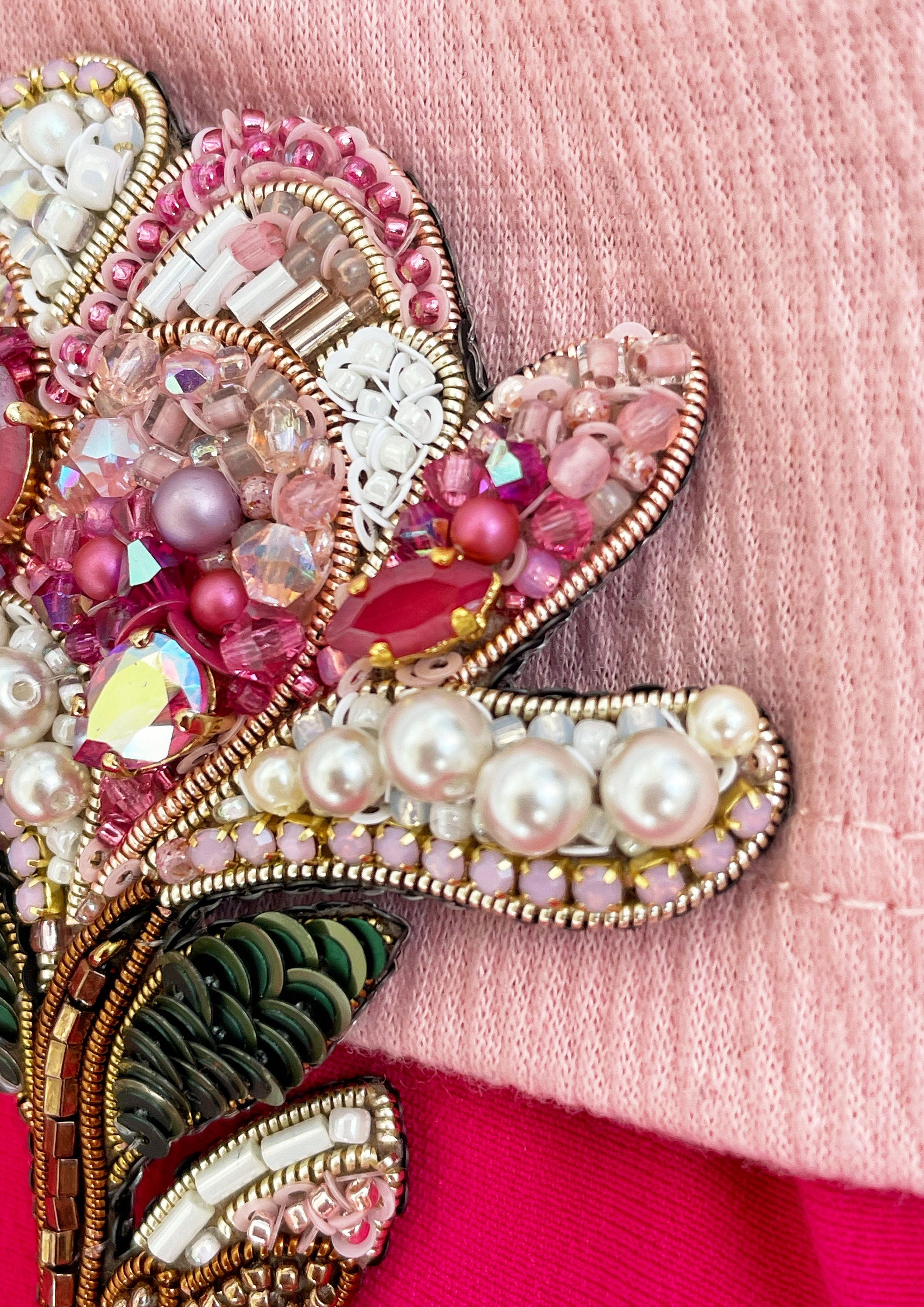 Pink Brooch Pin, Flower Brooch, Beaded Flower Brooch, Magnolia Brooch ...