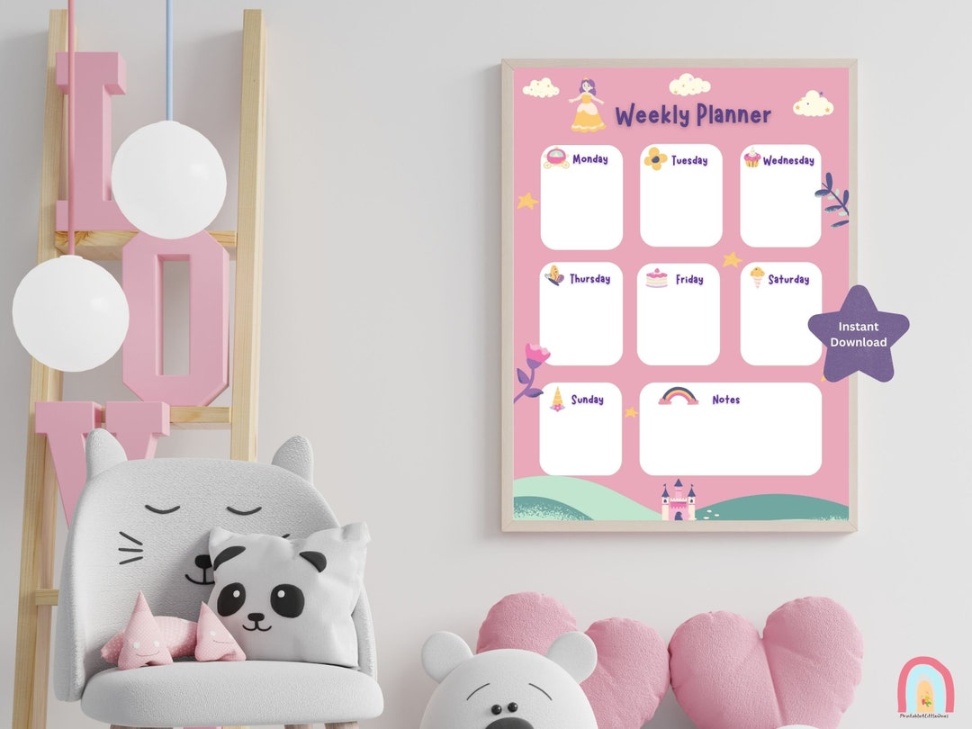 Kids' Weekly Planner, Weekly Schedule for Kids, Printable Planner for ...