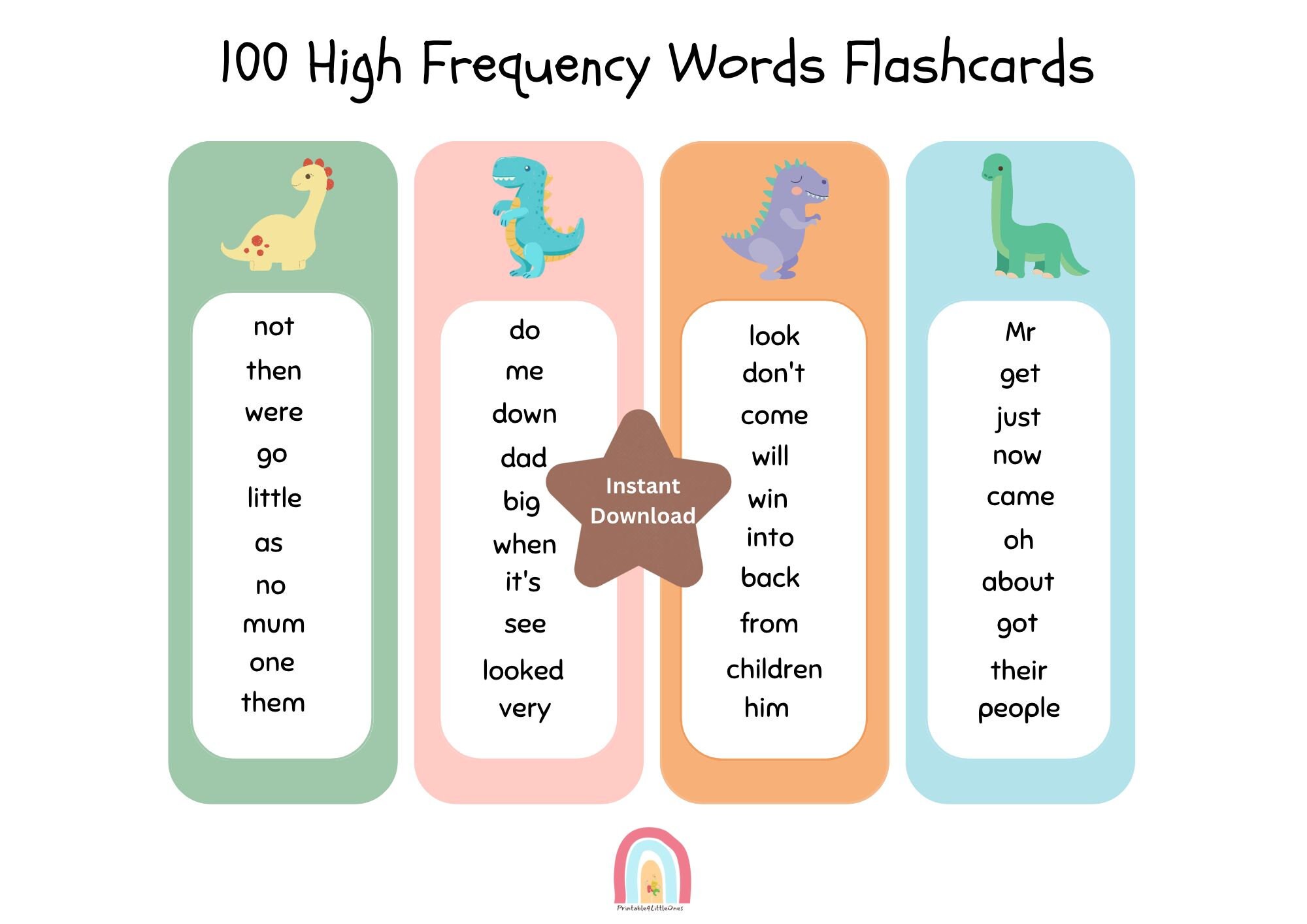 100 High Frequency Words, Sight Words Flashcards, Year 1 Common ...