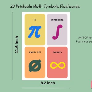 20 Math Symbols Flashcards, Math Classroom, Math Learning, Mathematical ...
